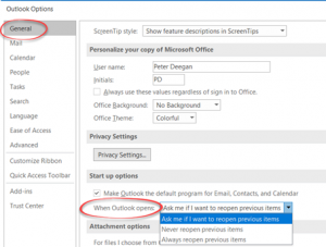 How to Avoid Outlook Start With a Prompt “Outlook closed while you had ...